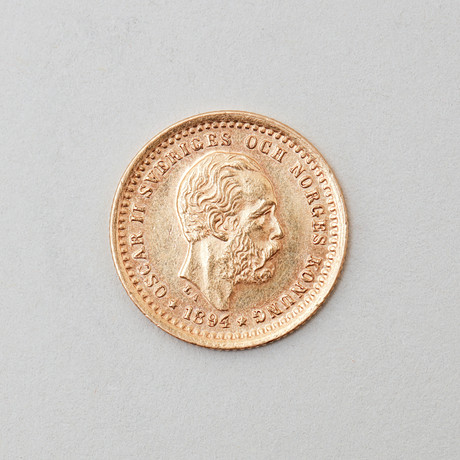 GOLD COIN, 5 kr, Oscar II, 1894. Coins, Medals & Stamps - Coins - Auctionet