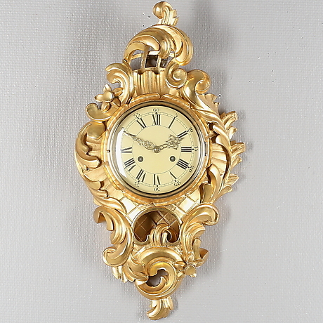 WALL CLOCK, rococo style, gilded, 20th century. Clocks & Watches - Wall ...