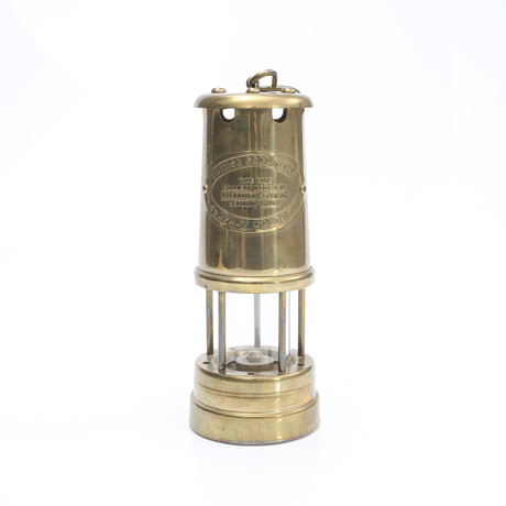 BRASS MINING LANTERN, British Coal Mining Company Wales. Lighting ...