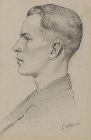 OWE ZERGE. Portrait, drawing, signed. Art - Drawings - Auctionet