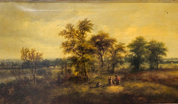 WALTER WATTS. LANDSCAPE WITH FIGURES. OIL ON CANVAS. Art - Paintings ...