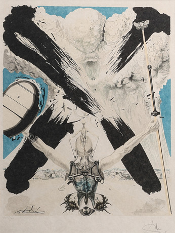 SALVADOR DALÍ. LITOGRAFI, "THE FIGHT AGAINST DANGER", UR DON QUICHOTTE ...