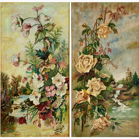 ANTONIA ROMAN (circa 1900), Two floral still lifes, signed and dated ...