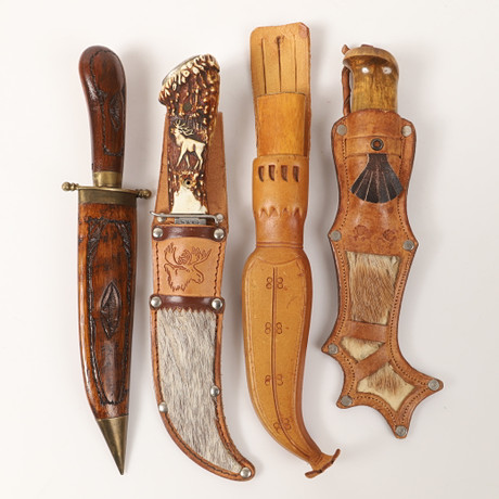 KNIVES, 4 pieces, fol. and J. Marttiini, Rovaniemi, Finland. Weapons ...