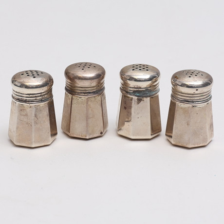 SALT and PEPPER POTS, 2 pairs, silver, 53 grams. Silver & Metals ...