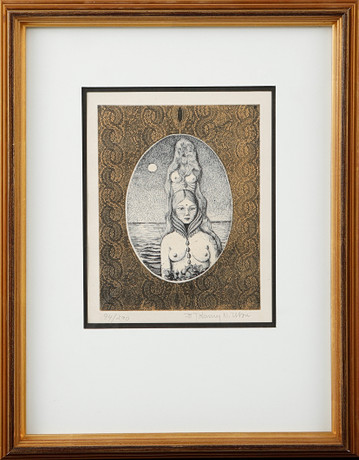 BERT JOHNNY NILSSON. Figure composition, colour etching, signed and ...