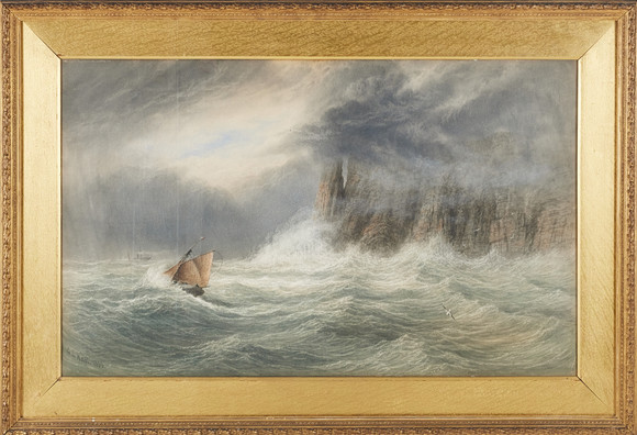 GEORGE LOWTHIAN HALL (1825-1888). Ship picture, watercolour and pastel ...