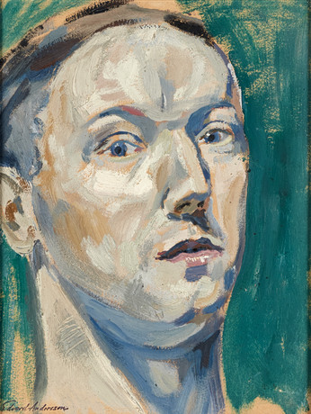 EDVARD ANDERSSON (1891—1967). Self-portrait. stamp signed, 1930s, oil ...