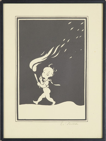 EINAR NERMAN. “Solstickan”, lithograph, signed in pencil, probably a ...