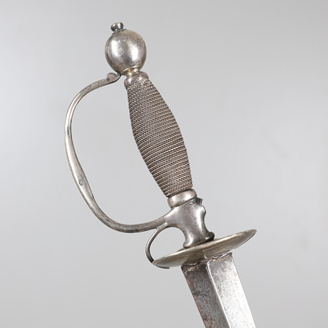 AN 18TH CENTURY SILVER HILT SMALL SWORD MARKED FOR EDWARD FAYLE ...
