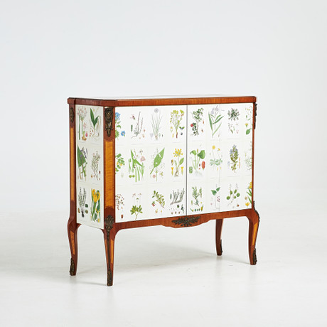 CABINET. Mid-20th century, later wallpapered with Nordens Flora, turned ...