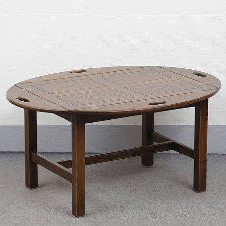 BRICKBORD "BUTLER'S TRAY TABLE" BESLAG I MÄSSING, EK, 1900-TAL. Möbler ...