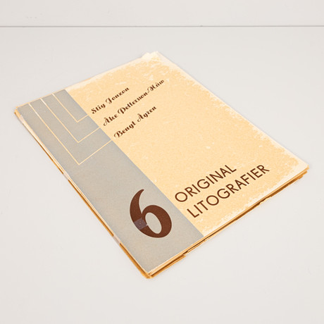 LITHOGRAPHS, 6 pcs of blue Stig Jonzon, signed and numbered, one dated ...