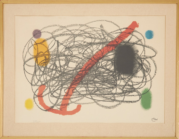 JOAN MIRO. After. “Oiseaux Rouge”, lithograph, printed signature ...