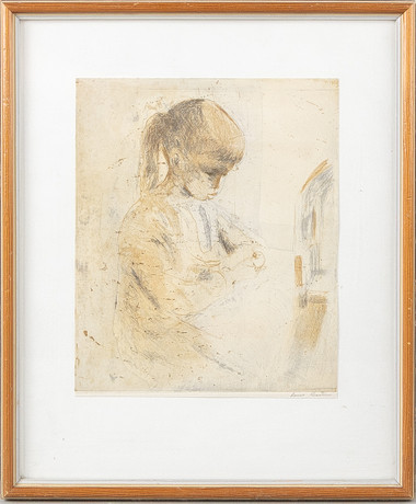 LOUIS BASTIN. Etching, depicting girl, signed. Art - Engravings ...