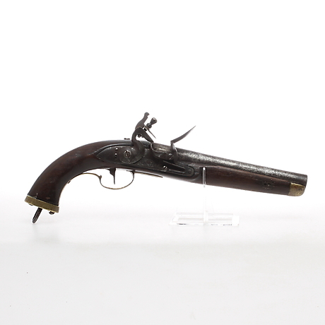 FLINTLOCK PISTOL, possibly Dutch Navy, early 19th century. Weapons ...