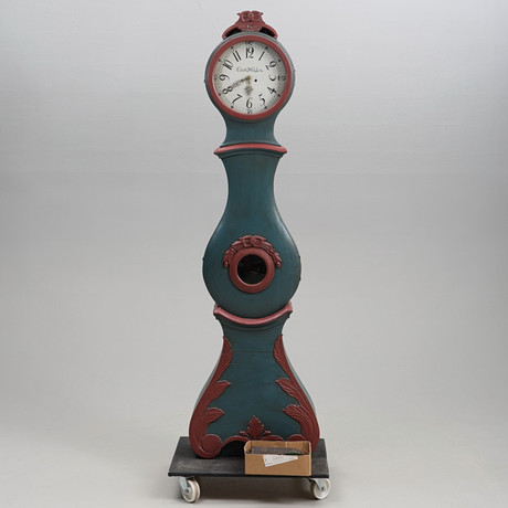 FLOOR CLOCK. Dial marked Carl Nilsson, 17th/19th century, painted wood ...