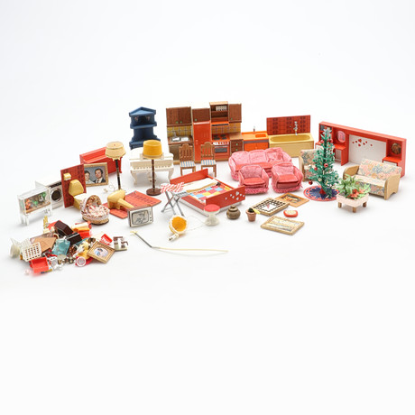 COLLECTION OF DOLL CABINET FURNITURE, mostly Lundby/Lerro, second half ...
