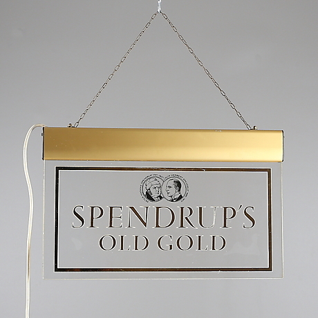 BEER ADVERTISING SIGN, Spendrups Old Gold, plastic/metal, last quarter ...