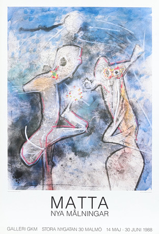 EXHIBITION POSTER, Roberto Matta, New paintings, Gallery GKM 1988 ...