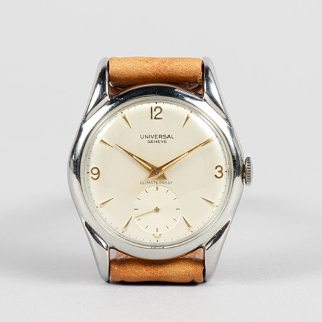 UNIVERSAL GENEVE 'Sub-second dial', steel, manual. Clocks & Watches ...