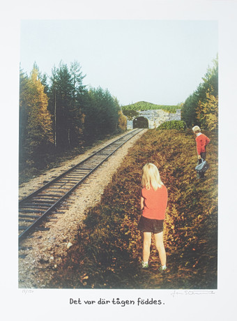 JAN STENMARK (FÖDD 1949). “This is where the trains were born”, signed ...