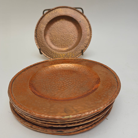 8 HAMMERED COPPER BREAD PLATES. Silver & Metals - Pewter, Brass ...