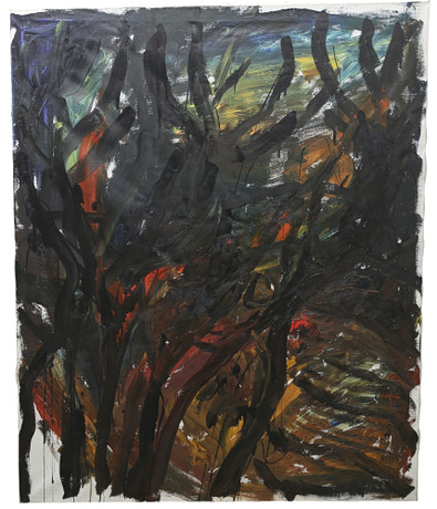 GUNILLA BLOMQVIST (1943-2023). , oil on canvas, composition in black ...