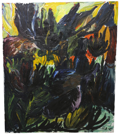 GUNILLA BLOMQVIST (1943-2023). , oil on canvas, organic composition in ...