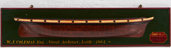 HALF-MODEL Ship No 15, A.BROWNING Esq. Naval Architect Leith, 1853 ...
