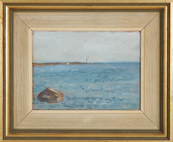 TORSTEN PALM. oil on cardboard, monogram signed, coastal motif ...