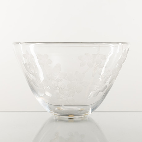LISA BAUER. Skål, glas, signerad, Kosta, 1900-talets andra hälft. Glas ...