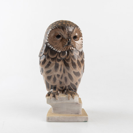 A figurine, owl, model 2424, Karl Otto Johansen, Bing & Gröndahl ...