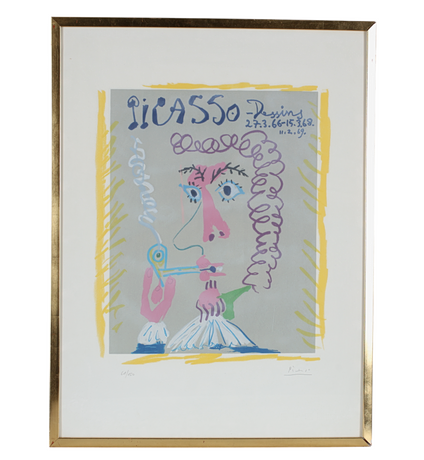 PABLO PICASSO. “Fumeur”, from Picasso Dessins, lithograph in colours ...