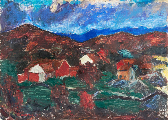 ERIK HAAMER. Lyrö maastik. Konst - Måleri - Auctionet