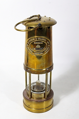 MINING LANTERN, brass glass, ETW 1989 Wales UK. Silver & Metals ...