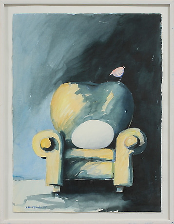 LARS RYLANDER. Yellow armchair, watercolor, signed. Art - Paintings ...