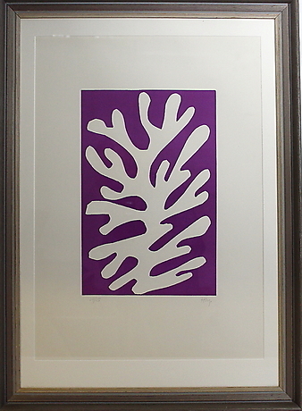 HENRI MATISSE. lithograph, "Alque blanche sur fond violett" monogram ...