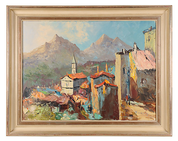 HANS BUSCH. olja på duk runt 1950. Konst - Måleri - Auctionet