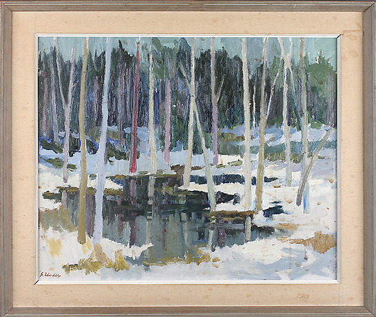 SVEN LINDER. Oil on canvas, signed S Linden. Art - Paintings - Auctionet