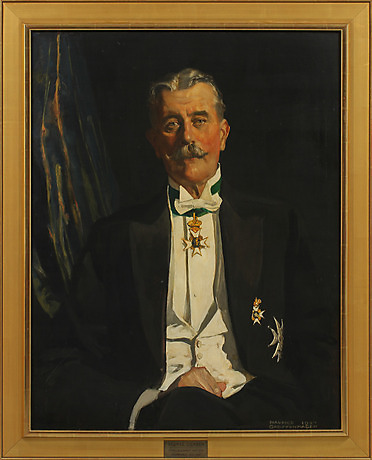 MAURICE GREIFFENHAGEN. Portrait of George Dickson, oil on canvas ...