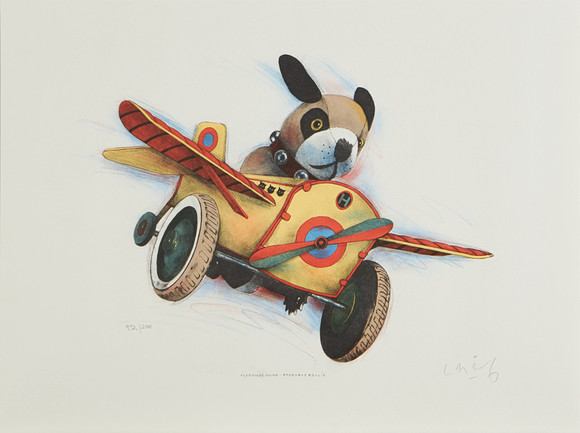 LASSE ÅBERG. "Flygande Hund", färglitografi ur mappen "Fauna", signerad ...