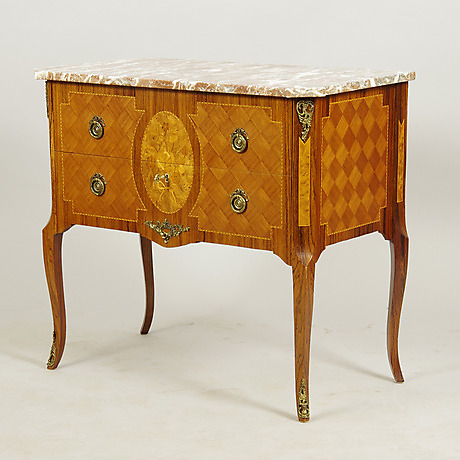 Chest of drawers, mahogany/intarsia/bronze, Gustavian. Furniture ...