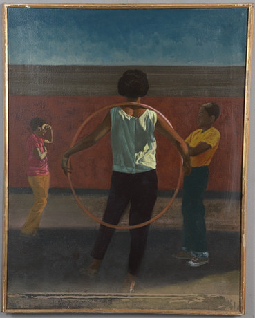 BUDWIN CONN (AMERICAN/BRITISH 1927-2007). THREE, WITH A HULA HOOP. Art ...
