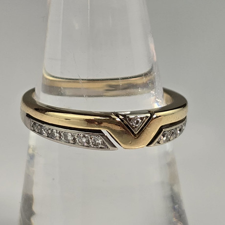 - 18K SLIMBAND RING med DIAMANTER - 750/000 Gult guld. Smycken ...