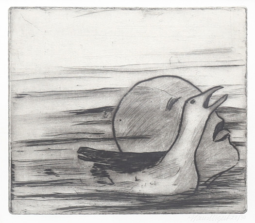 HANS WIGERT. Fågel och ansikte. Etsning, signerad och numrerad 23/30 ...