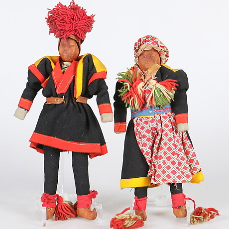 DOLLS, a pair, so-called. lapp dolls, first half of the 20th century ...