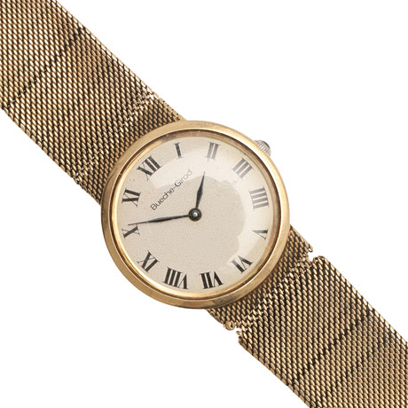 A GENTLEMAN'S 9CT GOLD WRISTWATCH BY BUECHE-GIROD. Clocks & Watches ...