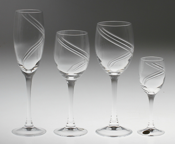 GLASSWARE PARTS, 42 parts, "Montelimar". JG Durand, France. Glass ...