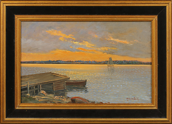ANSHELM DAHL. Coast picture, oil on canvas, signed. Art - Paintings ...